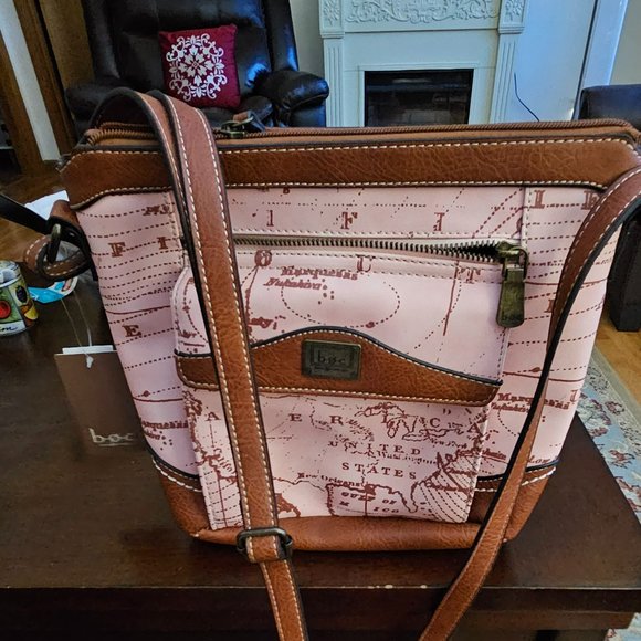 b,o,c | Bags | Boc Crossbody Purse Map Design Excellent Condition ...